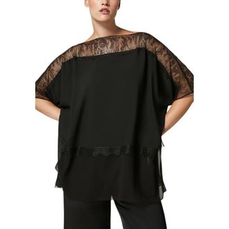 Marina Rinaldi Femme, Blouses et Chemises, Noir, Taille: 38 FR Poncho