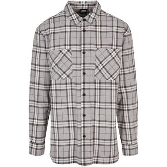 Urban Classics Hemd Lang f&uuml;r Herren (Grau/Schwarz)