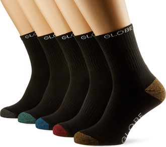 Globe Ingles Crew Sock 5 Pack, Assorted, 7/11