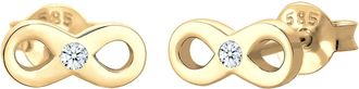 DIAMORE Elli DIAMONDS Earrings Women Earstuds Infinity Love with Diamond (0.03 ct) in 585 Yellow Gold