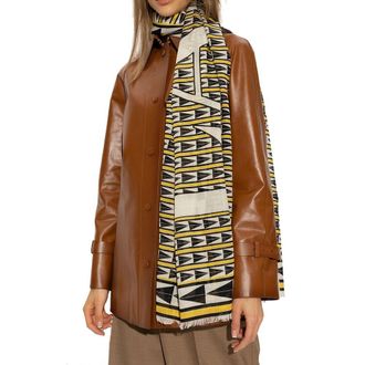 Lanvin Womens Bicolor Wool Scarf