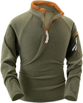 Generic Sweat-shirts pour homme - Col montant - Demi-fermeture éclair - Manches longues - Fermeture éclair - Pull dentraînement sans capuche, Jn, XXL