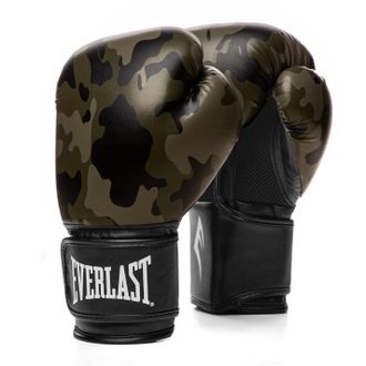Everlast Spark 16oz Boxhandschuhe, Camo Kunstleder-Handschuhe für Sandsack, Pratzen & Fitness, Klettverschluss, ergonomischer Daumen & Formschaum - Original Ev