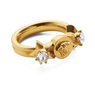 Versace Metal Strass Ring - - Accessories - Damen - Gelb - 56 MM