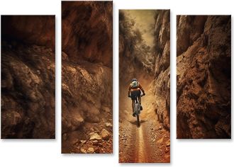 Islandburner Prime Bild auf Leinwand Radfahrer auf Mountainbike Schotterstraße Bilder Wandbilder Poster