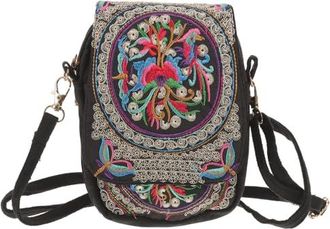 Aboofan Bandoulière Femme Brodé avec Sangle Unique pour Voyage et Shopping Pochette Multifonction pour Téléphone et Style Mode avec Détails Floraux