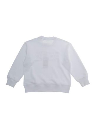 Maison Margiela Boys Kids Crewneck Sweatshirt White Cotton Hoods & Sweatshirts