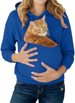 Generic Sweat à capuche pour femme Grande taille Chaud Chat Mom Sweat à capuche pour femme Pull à capuche avec cordon de serrage Tops Pull à capuche Chemisier