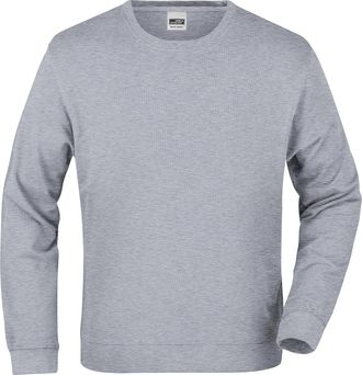 James & Nicholson Sweatshirt French Terry - Hochwertiger Sweat Pullover f&uuml;r Damen und Herren | Farbe: grey-heather | Gr&ouml;sse: 3XL
