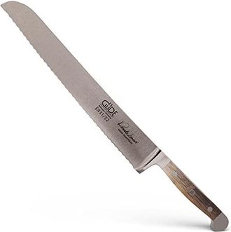 Gude Solingen - Brotmesser geschmiedet, 32 cm, Fasseichenholz, ALPHA FASSEICHE, Doppelkropf, Handmade Germany