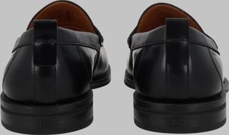 HUGO BOSS Cowhide Leather Loafers - Black