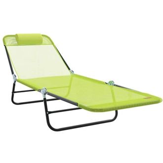 vidaXL Klappbare Sonnenliege 1-Person Gr&uuml;n 182 x 55 x 85,5 cm Metall vidaXL