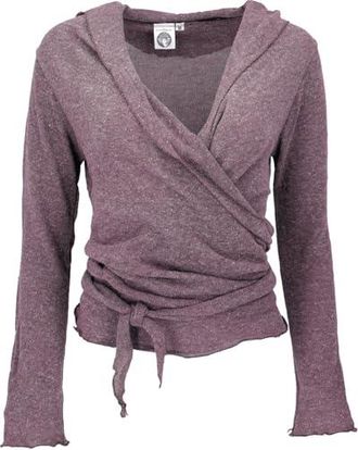 Guru Shop Guru-Boutique, Chemise Enveloppante, Pull en Tricot de Coton, Veste Enveloppante, Rose Antique, Ducoton, Size:S (38), Chandails, Sweat-Shirts &agrave; Manche