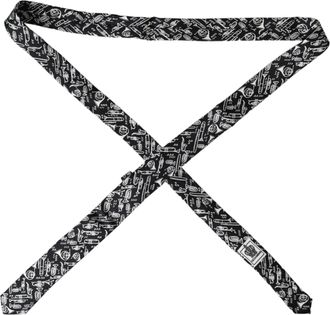 Dolce & Gabbana Mens Black Trumpet Print Silk Adjustable Tie