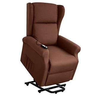 Gardenia elektrischer Sessel, Relaxsessel mit Verstellbarer Rückenlehne, aus Stoff, Farbe: Dunkelbraun