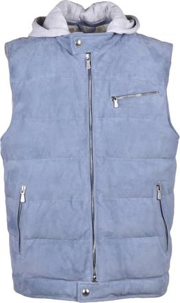 Eleventy Homme, Vestes, Bleu, Taille: 2XL Smanicato in suede