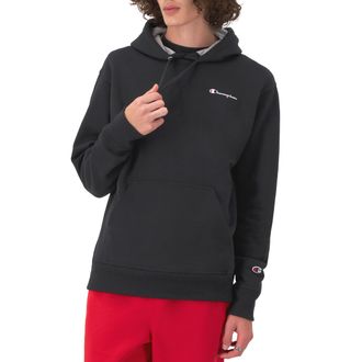 Champion Herren, Powerblend, Fleece Hoodie, Comfortable Mens Sweatshirt, Script Logo (Reg. Or Big & Tall) Kapuzenpullover, Black-y08160, X-Large