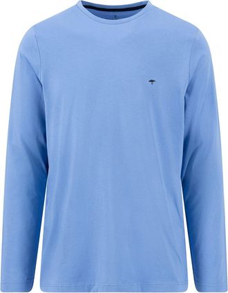 Fynch-Hatton Longsleeve aus Baumwolle mit Logo-Detail Crystal Blue / 3XL