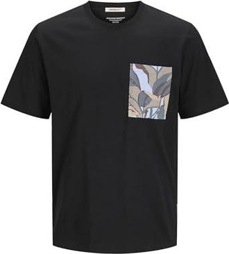 Jack & Jones Jortavira AOP T-Shirt &agrave; Manches Courtes et col Rond pour Homme, Noir, XXL