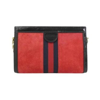 Gucci Pre-owned Ophidia Umh&auml;ngetasche aus Wildleder - - Pre-owned - Damen - Rot - ONE SIZE