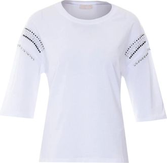 Liu Jo Femme, Tops, Blanc, Taille: 42 FR Stud-details T-shirt