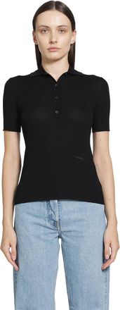Fendi Wool Ribbed Polo Shirt