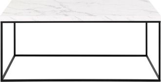 DRAWER Drawer - Table basse en effet marbre et métal 110x55cm - Blanc - Mixo