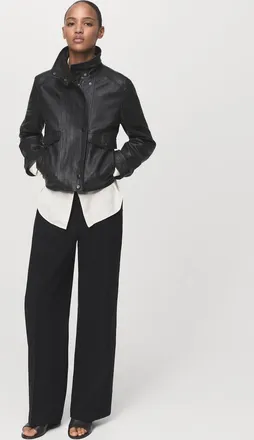 Mango Gerade Hose mit mittlerem Bund schwarz - Damen - 36 - MANGO