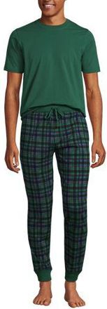 Lands End Pyjama-Set aus Baumwoll-Jersey, Herren, Gr&ouml;&szlig;e:52-54 regular, Gr&uuml;n, Baumwoll-Mischung, by Lands End