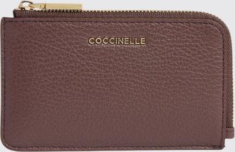 Coccinelle Porte-cartes Metallic Soft en cuir grain&eacute; avec fermeture zipp&eacute;e