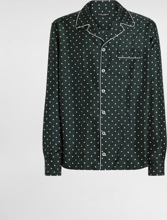 Dolce & Gabbana Hawaii-hemd Aus Seidentwill Mit Pois-print - Mann Hemden 40