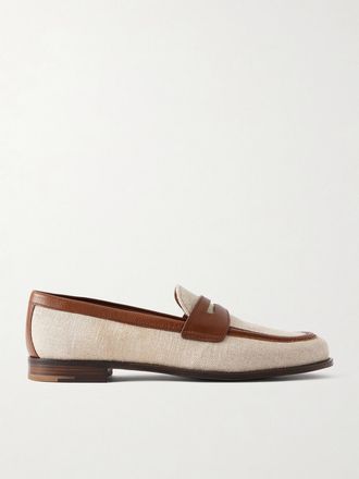 Churchs Pennyloafers Aus Canvas Mit Lederbes&auml;tzen - Neutral