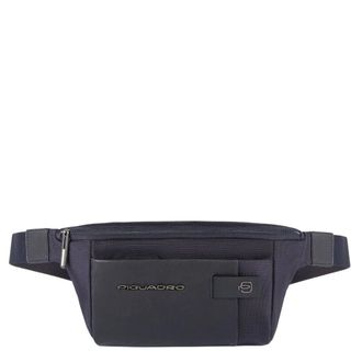 Piquadro G&uuml;rteltasche aus Stoff und Leder - - Bags - Herren - Blau - ONE SIZE