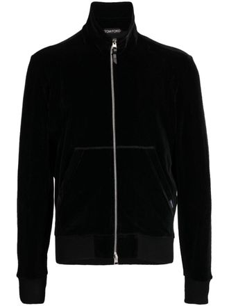 Tom Ford Jacke aus Samt mit Reißverschluss - Schwarz