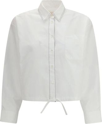 Marni Femme, Blouses et Chemises, Blanc, Taille: 38 FR Chemise Courte &agrave; Manches Longues