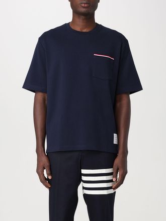 Thom Browne 4-Bar-T-Shirt aus Baumwolle mit aufgesetzter Tasche