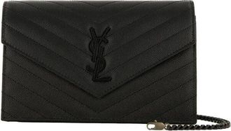 Saint Laurent Damen Umh&auml;ngetasche aus Leder CASSANDRE WALLET CLUTCH