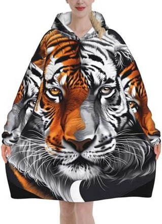 Generic Sweat &agrave; capuche Yin Yang pour femmes et hommes adultes surdimensionn&eacute;s pour une couverture douce et chaude