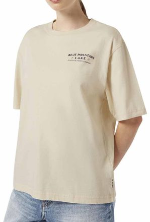 Scotch & Soda Damen T-Shirt Washed Artwork Loose T-Shirt, Soft Ice,XL