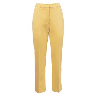 Max Mara Baumwoll-Piqu&eacute;-Jerseyhose im ausgestellten Stil - - Trousers - Damen - Gelb - M