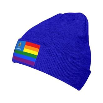 Generic Tricoté Bonnet Drapeau Rainbow LGBT De LOklahoma Respirant Bonnets en Tricot Extensible Chapeau dhiver Tricoté pour Adultes Femme Ski