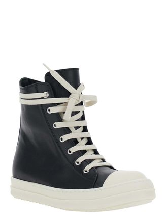 Rick Owens Womens Sneakers Black Leather Trainers