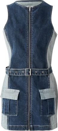 The Ragged Priest Minikleid f&uuml;r Damen, Mit G&uuml;rtel, Denim (Indigoblau)