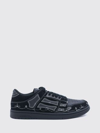 Amiri Skel Top Low Leder-Sneaker mit kontrastierenden bestickten Applikationen