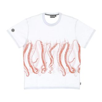 Octopus Homme, Tops, Blanc, Taille: L Tee-shirt Blanc Homme avec Logo Poulpe