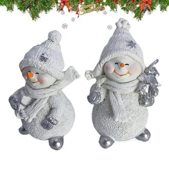 Generic Figur Set - 2 Harz Weihnachtsschmuck, charmante Winter Tischplattendekorationen f&uuml;r Zuhause Schreibtisch Kaminsims K&uuml;che B&uuml;ro Saison Mittelpunkt f&uuml;r W