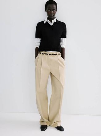 Mango Pull-over col polo noir - Femme - XXS - MANGO