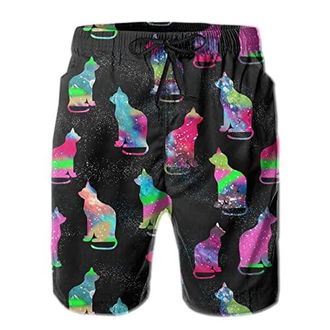 DJNGN Chat color&eacute; Mens Swim Trunks Quick Dry Swim Shorts Print Beach Board Shorts Maillots de Bain