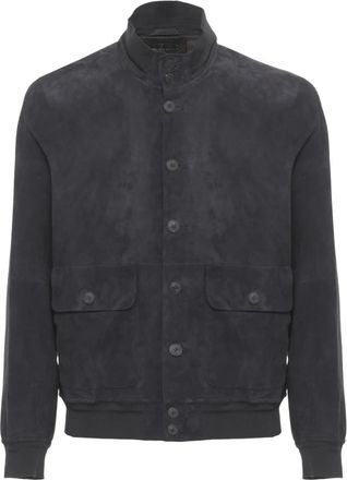 The Jack Leathers Homme, Vestes, Bleu, Taille: M Riverside Suede Jacket