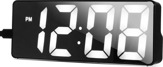 Hemobllo Digitaler LED Wecker Tischuhr mit Gro&szlig;em Display Spiegelfl&auml;che Temperaturanzeige Dual Alarmfunktion und Dimmbarer Helligkeit Digitale Schlafzimmeruhr